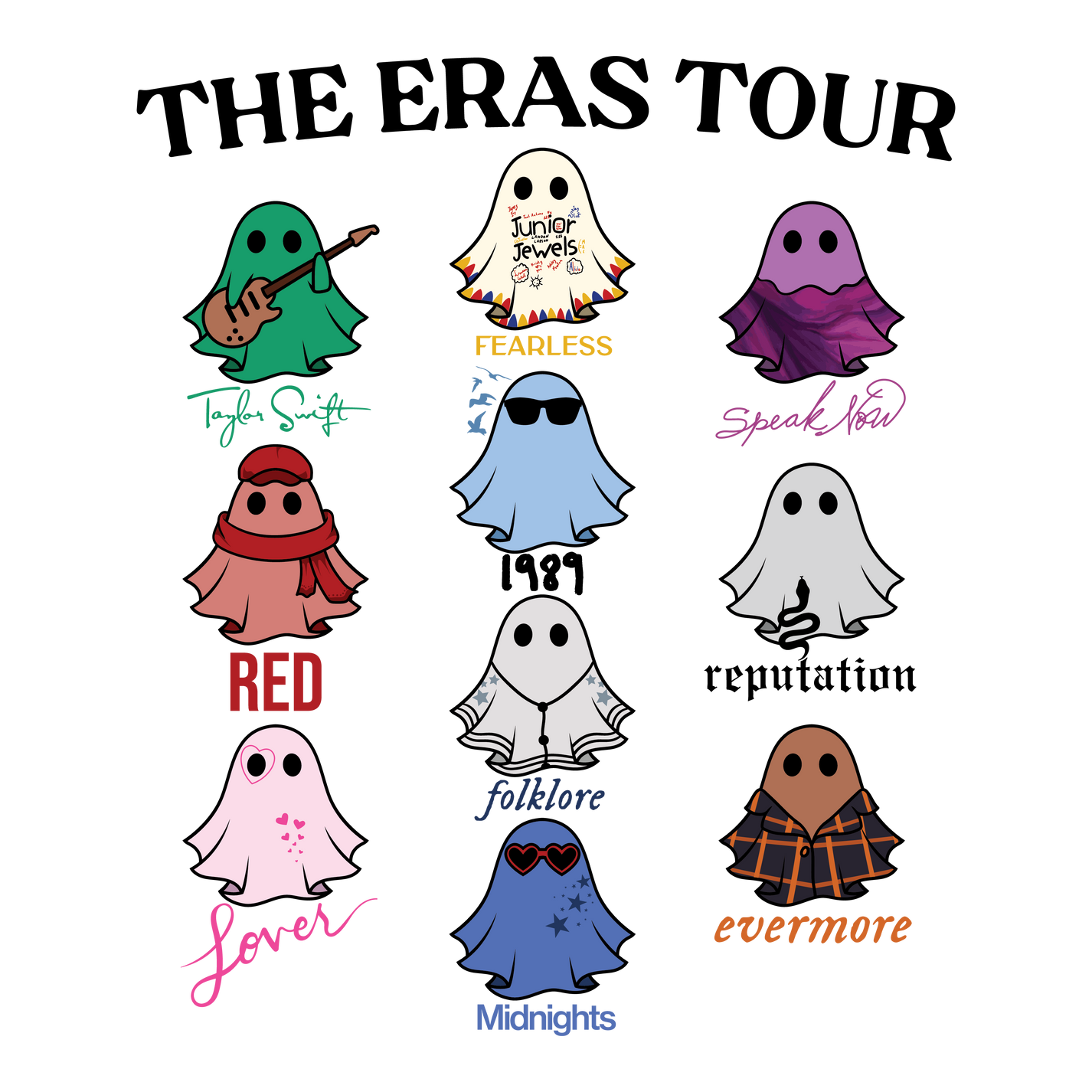 Tay Tay Swift Ghost Albums – The Doodle Letter Store